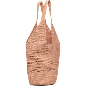 ANINE BING Leah Logo Raffia Shoulder Bag