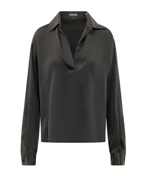 TOM FORD Long-sleeve Polo Shirt - Black