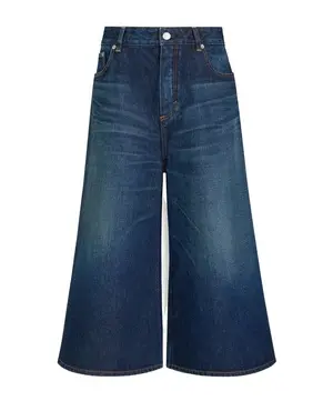 Alaïa Palazzo Denim Culottes - Light Blue