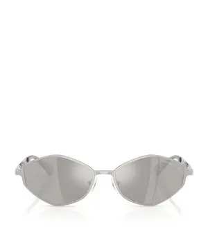 Michael Kors Gold Coast Irregular Cat Eye Sunglasses - Silver