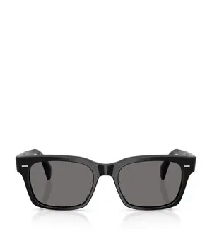 Oliver Spencer Ryce Rectangle Sunglasses - Black