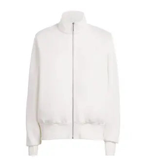 Max Mara Cotton-silk-blend Zip-up Sweatshirt - White