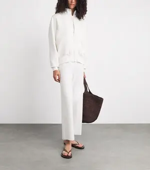 Max Mara Cotton-silk-blend Zip-up Sweatshirt