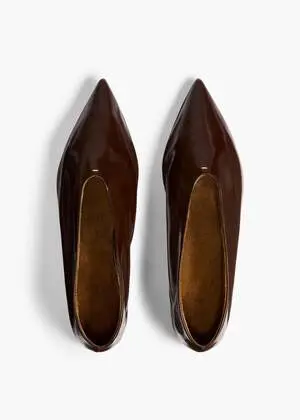 Khaite Miriam Ballerina In Glazed Leather - Cacao
