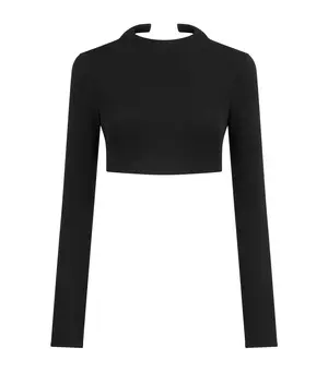 TOM FORD Open-back Long-sleeve Crop Top