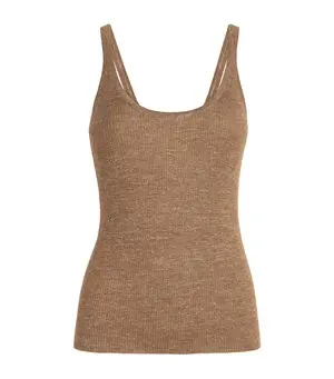 Gabriela Hearst Cinxia Ribbed Cashmere Silk Tank Top - Brown
