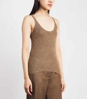 Gabriela Hearst Cinxia Ribbed Cashmere Silk Tank Top - Brown