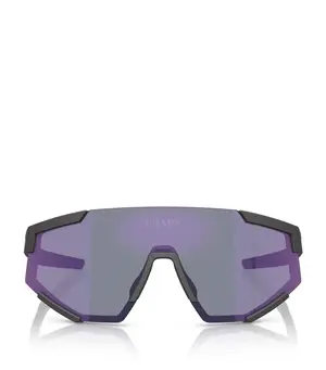 Prada Shield Pillow Sunglasses - Black