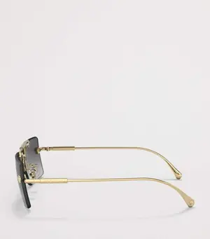 Versace Rimless Rectangle Sunglasses