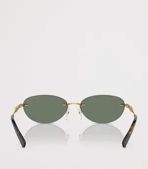 Michael Kors Manchester Oval Rimless Sunglasses - Green