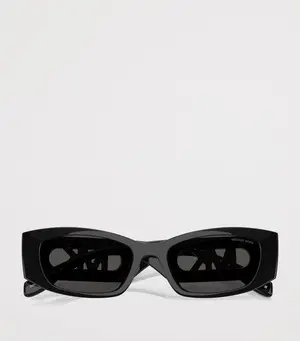 Michael Kors Rhodes Rectangle Sunglasses With Gold Tone Logo Detail