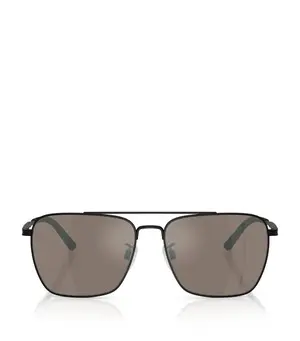 Oliver Spencer Metal R-15 Square Frame Sunglasses - Black