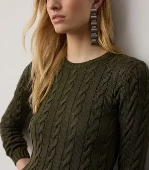 Ralph Lauren Silk-blend Cable-knit Sweater - Green