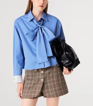 Maje Cotton Pussy-bow Shirt