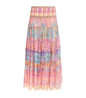 Camilla Tiered Maxi Skirt - Pink
