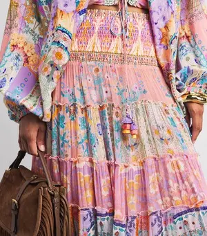 Camilla Tiered Maxi Skirt - Pink