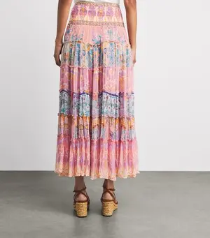 Camilla Tiered Maxi Skirt - Pink