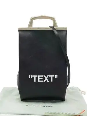 Off-White Leather Graphic Print Tote Bag
