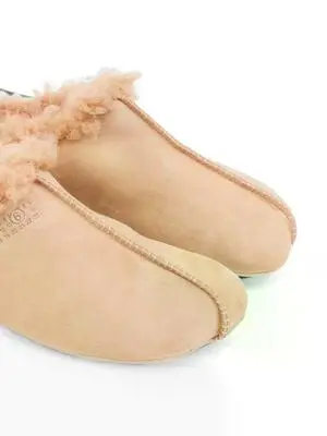 MAISON MARGIELA Faux-shearling Numeric-print Slippers