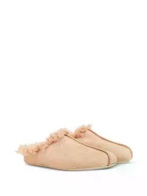 MAISON MARGIELA Faux-shearling Numeric Print Slippers