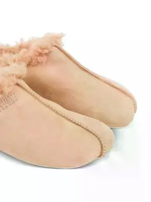 MAISON MARGIELA Faux-shearling Numeric Print Slippers