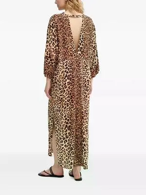 Lola Casademunt Leopard Print Sequin Embellished Maxi Dress