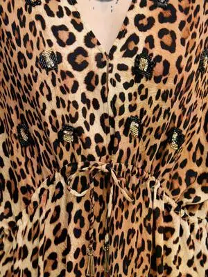 Lola Casademunt Leopard Print Sequin Embellished Maxi Dress