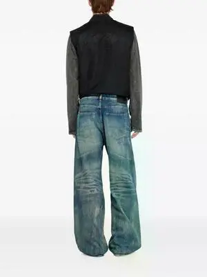 DIESEL® D-rise Faded Effect Wide Leg Jeans