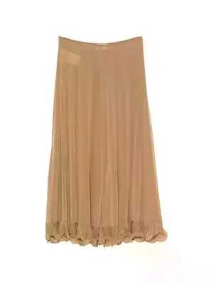 Moschino Ruffled-hem Midi Skirt - Brown