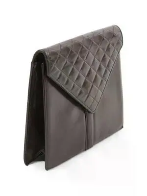 Saint Laurent 1980s Quilted Envelope Clutch Bag