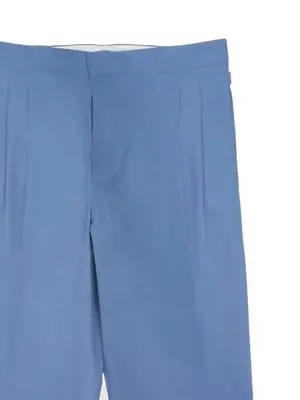 BE ABLE Mat Pleated Straight-leg Trousers - Blue