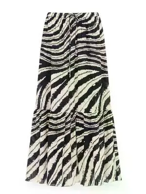 Ulla Johnson Olina Shibori-print Midi Skirt - Black