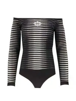 Elisabetta Franchi Striped Off-shoulder Top