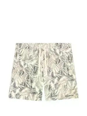 Armani Exchange Leaf-print Drawstring Shorts - Neutrals