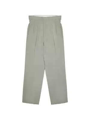 BE ABLE Mat Pleated Straight-leg Trousers - Green
