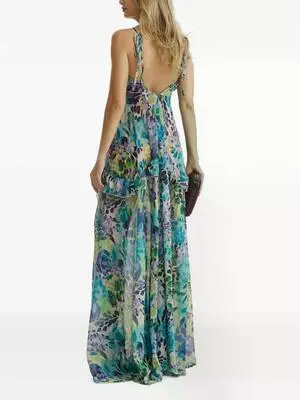 CUANNA Luna Ruffled Floral-print Maxi Dress - Blue