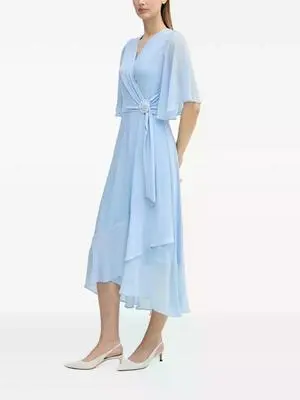 Joseph Ribkoff Crystal-embellished Wrap Midi Dress