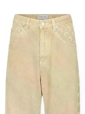MARINE SERRE Moon Print Faded Jeans - Neutrals