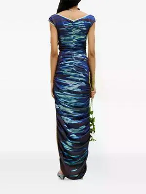Ph5 Ruched Mahi Lake Print V-neck Top