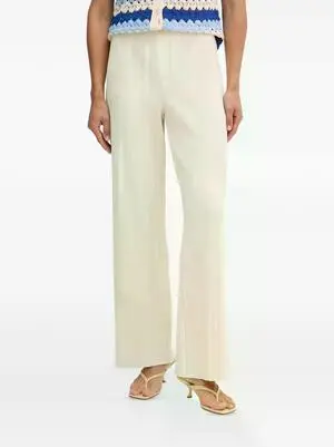 Joseph Ribkoff Ribbed Wide-leg Trousers - Neutrals