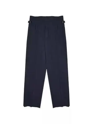 BE ABLE Mat Pleated Straight-leg Trousers - Blue