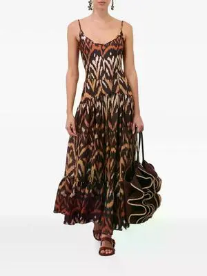 Zimmermann Aster Silk Midi Skirt