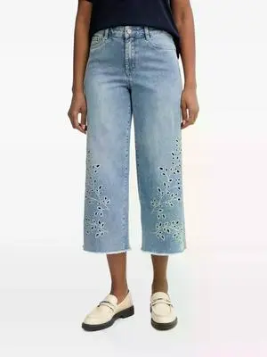 Joseph Ribkoff Embroidered Eyelet Raw-cut Jeans