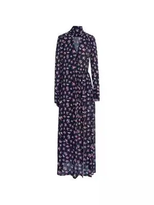 CUANNA Floral-print Tie-neck Dress - Blue