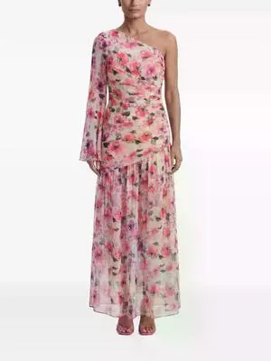 CUANNA Floral-print Ruched Dress - Pink