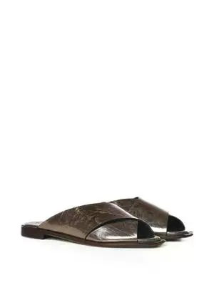 GIULIANO GALIANO Crinkled-effect Crossover-strap Sandals