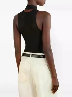 Wardrobe.NYC Translucent Tank Bodysuit - Black