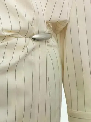 DONDUP Pinstripe-pattern Wrap Maxi Dress
