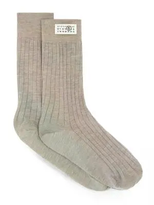 MAISON MARGIELA Ribbed Logo-patch Socks