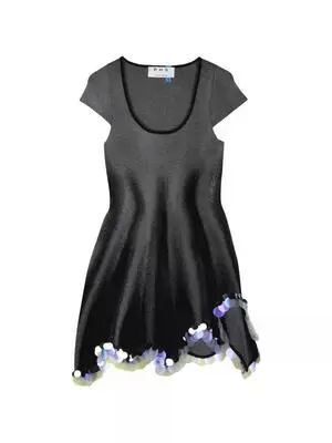 Ph5 Zingel Flaslight Sequin-embellished Wavy-hem Mini Dress - Black